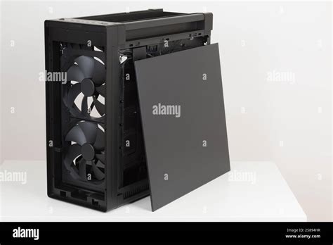 Side View Of Big Tower Pc Case Chassis Without Upper Front And