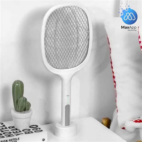 2 In 1 Electric Swatter Bug Zapper Mosquito Racket Led Fly Killer Usb Rechargeable Portable