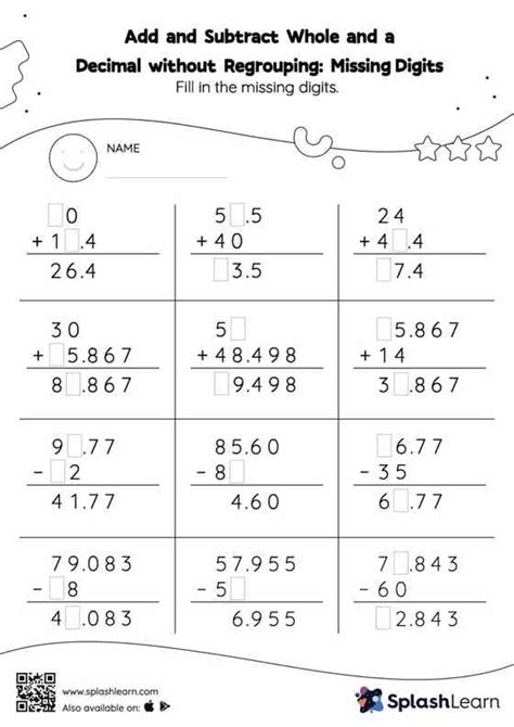 examples of adding and subtracting decimals