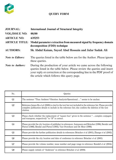 pdf modal parameter extraction from measured signal by frequency