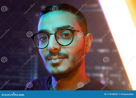 Face Of Young Clever Confident Programmer Or Software Developer In