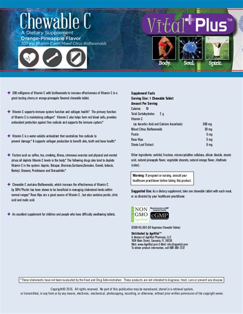 Chewable C AgeVital Com