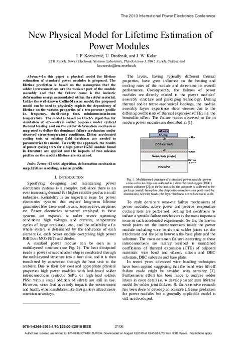 Pdf New Physical Model For Lifetime Estimation Of Power Modules