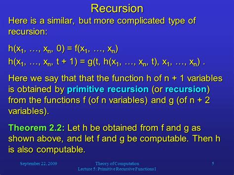 Theory Of Computation Lecture 5 Primitive Recursive Functions I Ppt Video Online Download