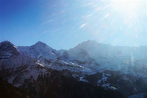 겨울 스위스 알프스에서 융프라우 아이거 Monch 산 봉우리 0명에 대한 스톡 사진 및 기타 이미지 0명 겨울 경관 Istock