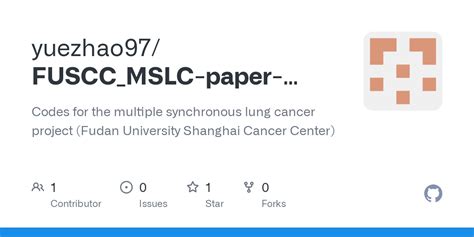 Github Yuezhao Fuscc Mslc Paper Codes Codes For The Multiple Synchronous Lung Cancer