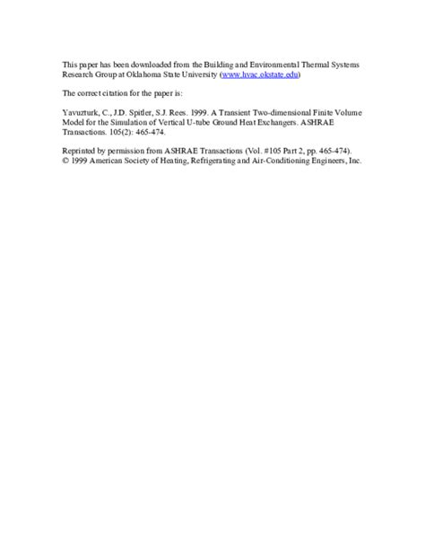 Pdf A Transient Two Dimensional Finite Volume Model For The