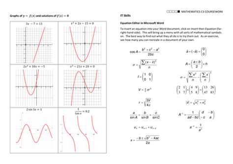 Ocr Mei Core 3 Numerical Methods Coursework Introduction And Skills Teaching Resources
