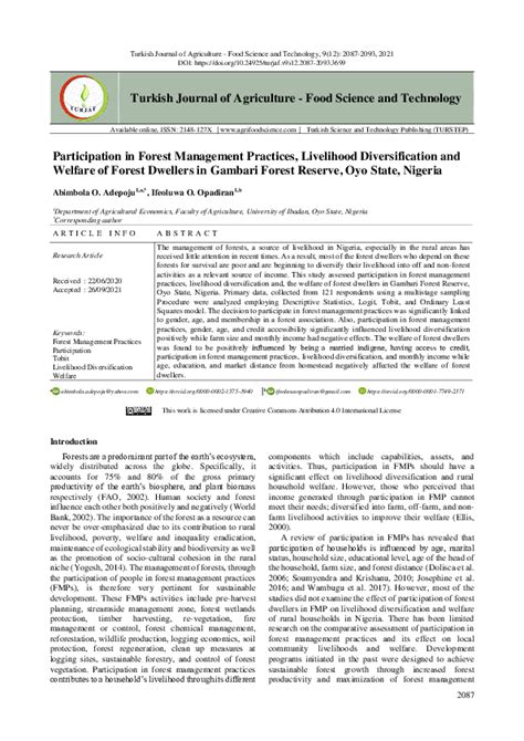 pdf participation in forest management practices livelihood