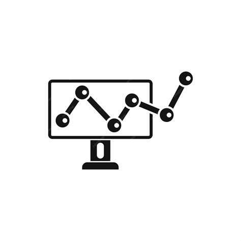premium vector growing bar graph on the screen of computer icon in