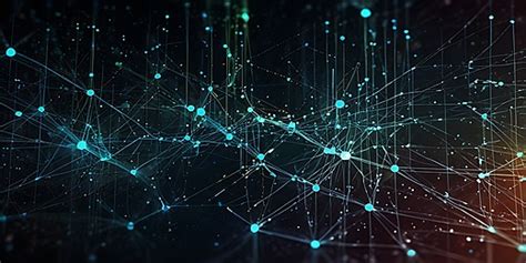 Abstract Digital Network Visualization With Interconnected Nodes And Lines Featuring Glowing