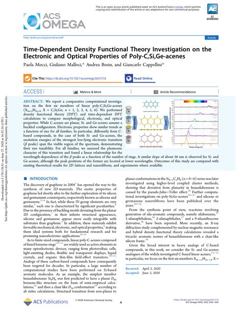 Pdf Time Dependent Density Functional Theory Investigation On The
