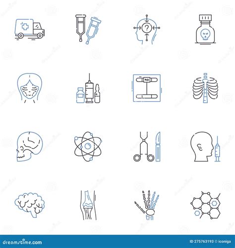 Physical Diagnosis Line Icons Collection Auscultation Palpation