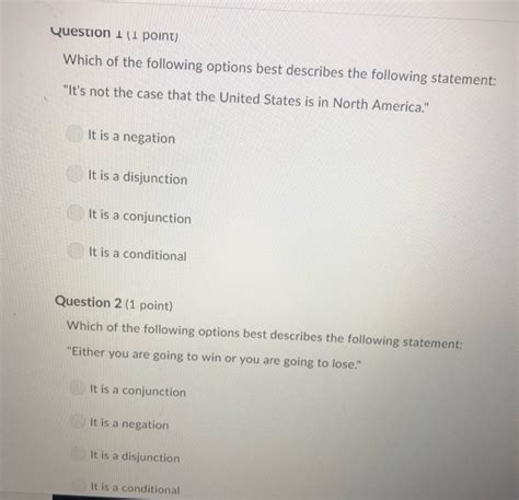 solved question 1 1 point which of the following options