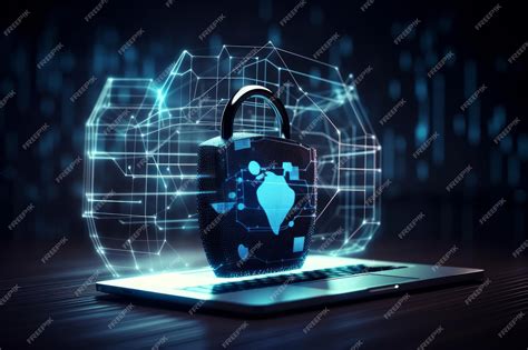 Premium Photo Abstract Cyberattack Block Concept With Shield And Lock Icon On Circuit Board