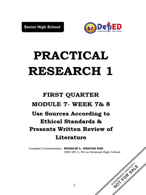 Quarter 1 Module 7 Practical Research 1edtdu Pdf Plagiarism Rights