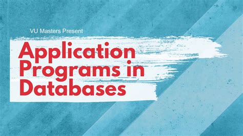Application Programs In Databases Dbmscs403lecture 9urduhindi