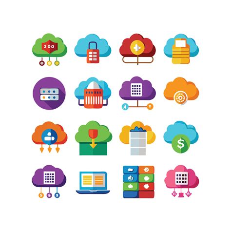 Cloud And Cloud Storage Icon Set Concept 47221714 Vector Art At Vecteezy