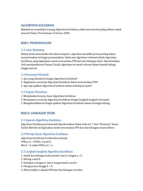 Makalah Algoritma Euclidean Pdf
