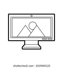 Monitor Computer Landscape Stock Vector Royalty Free Shutterstock