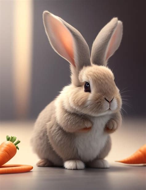 Premium Ai Image A Cute Rabbit Standing Generative Ai