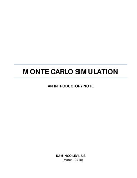 monte carlo simulation an introductory note docsity