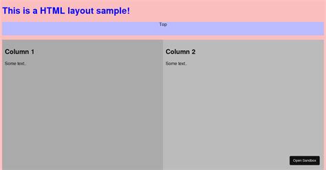Layout Html Codesandbox