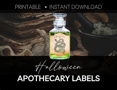 Apothecary Bottle Labels For Halloween Decorations Printable