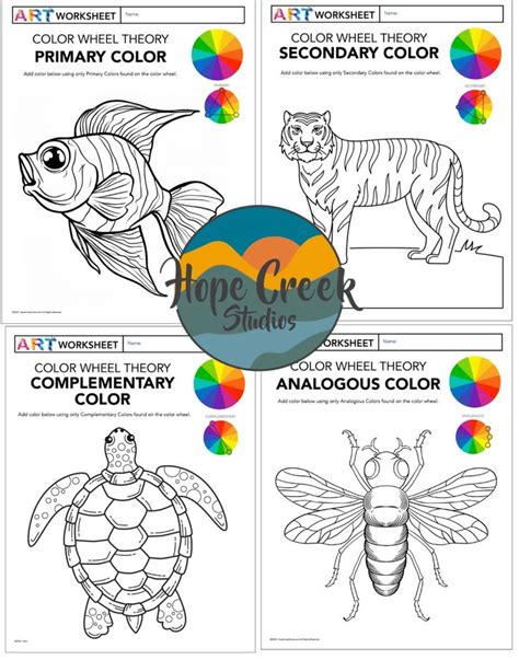 Art Color Theory Primary Secondary Complementary Analogous Worksheet