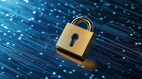 Cybersecurity Padlock Protecting A Circuit Ensuring Digital Security Data Encryption And