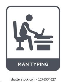 Man Typing Icon Vector On White Stock Vector Royalty Free