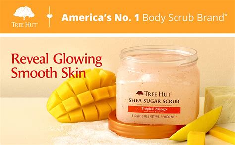 Tree Hut Sugar Body Scrub Tropical Mango Shea 18 oz Tree Hut Exfoliante de azúcar mango