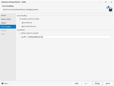 backup a database