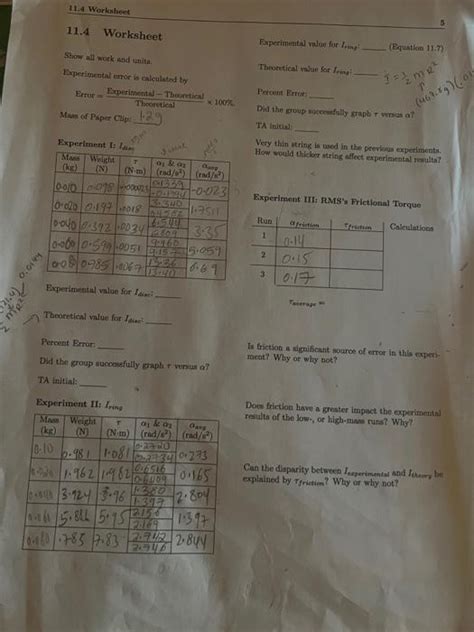 Error Theoretical Experimental Theonetional 100 Chegg Com