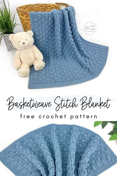 Basketweave Stitch Blanket Free Crochet Pattern Jo To The World