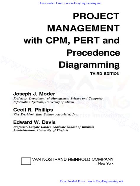 Project Management With Cpm Pert And Precedence Diagramming By Pdf Project Management Science