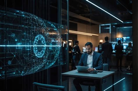 Premium Photo Futuristic Data Center Operations