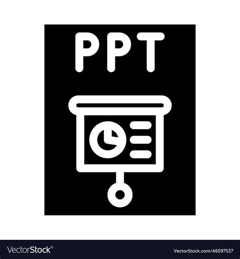 Ppt File Format Document Glyph Icon Royalty Free Vector