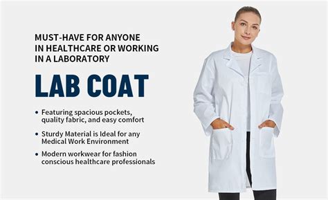 Professional Lab Coat Unisex Lab Coat With Snap Buttons And Multiple