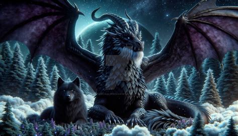 Dragon And Wolf By Adayasilverclaw On Deviantart