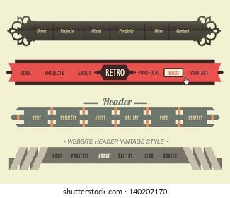 Vector Header Menu Design Stock Vector Royalty Free 140207170 Shutterstock