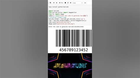 Generating Barcode Opencvpython Barcode Datascience