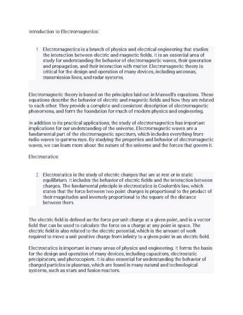 Engineering Electromagnetics 1 2 Introduction To Electromagnetics Electromagnetics Is A