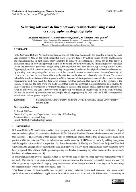 Pdf Securing Software Defined Network Transactions Using Visual Cryptography In Steganography