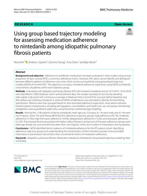 pdf using group based trajectory modeling for assessing medication