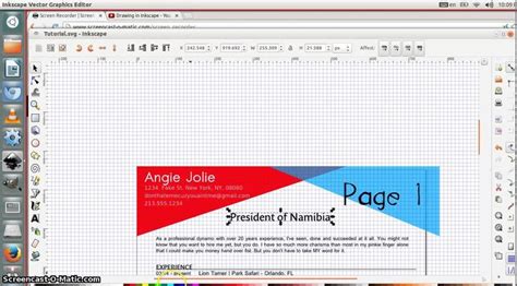 Inkscape Beginner Tutorial Editing A Document CV Curriculum Vitae Curriculum Vitae