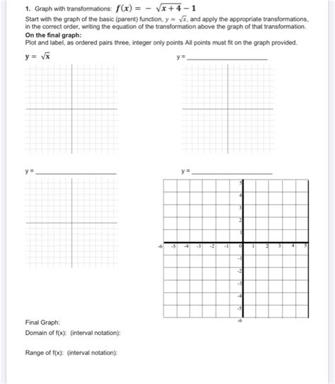 solved 1 graph with transformations f x vx 4 1