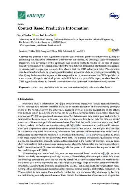 Pdf Context Based Predictive Information
