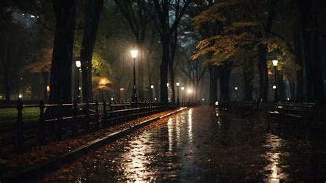 공원 산책로에 내리는 잔잔한 빗소리💧 Asmr 수면 잠오는 빗소리 Youtube