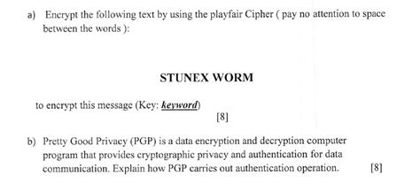 solved a encrypt the following text by using the playfair
